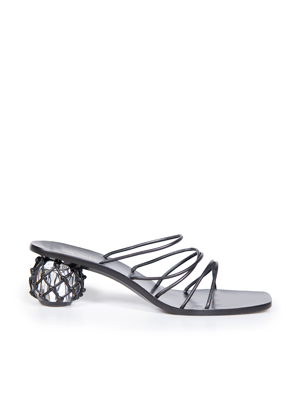 Used Cult Gaia Black Leather Kelly Slide Sandals | CSD