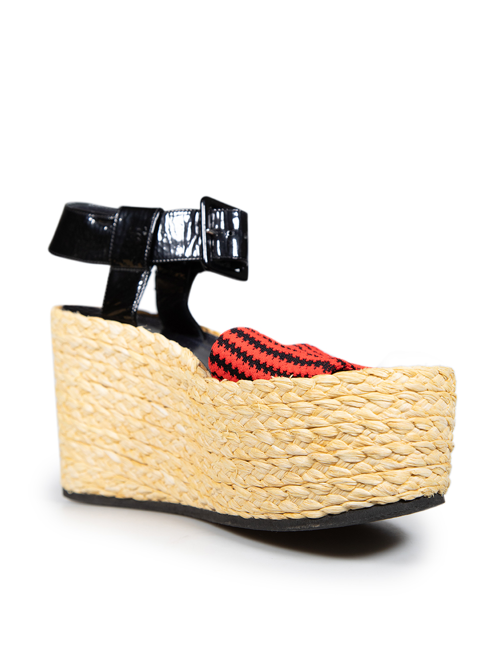 Used Céline Raffia Platform Wedge Sandals | CSD