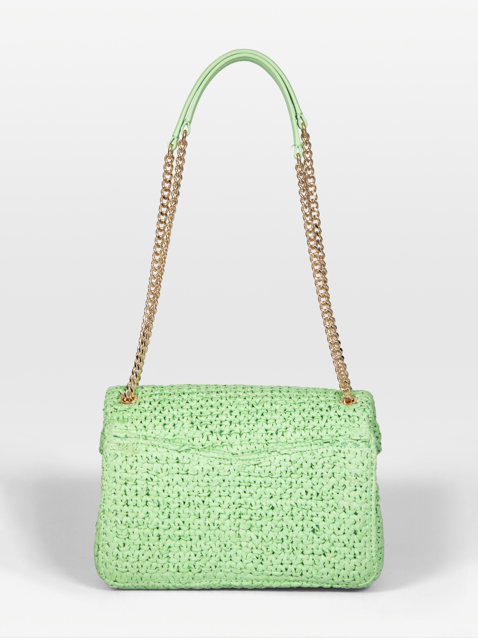Used Sandro Green Raffia YZA Shoulder Bag | CSD