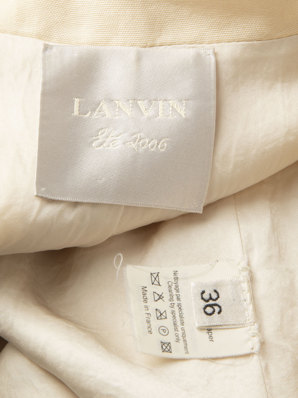 Used Lanvin Cream Belted Fitted Blazer | CSD
