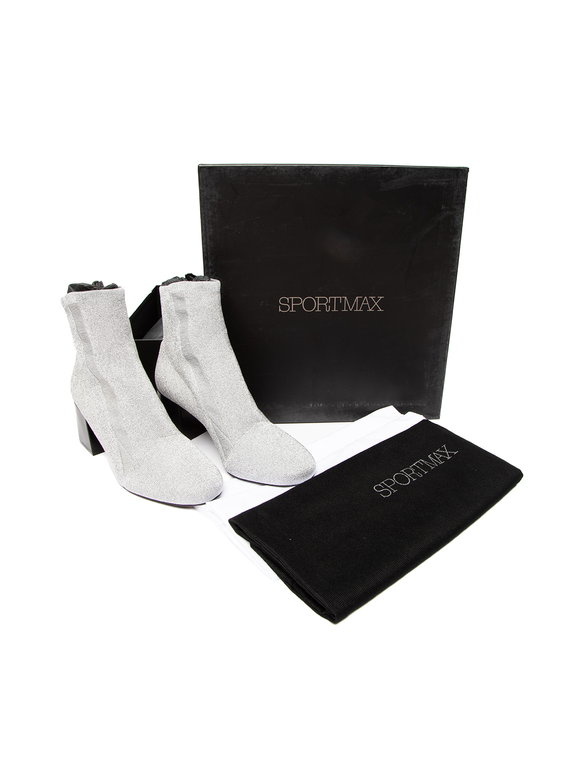 Second hand Sportmax Glitter Ankle Sock Boots | CSD