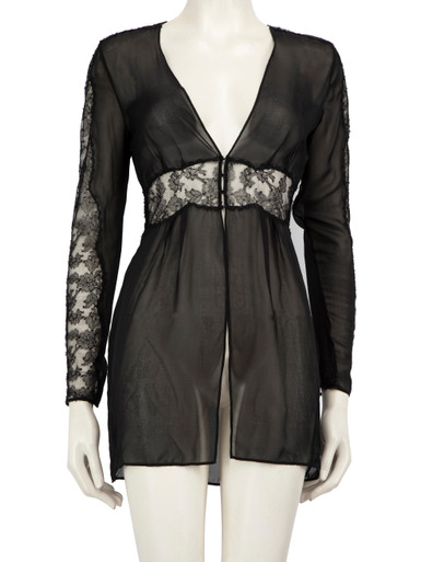 Used Agent Provocateur Black Silk Sheer Mini Dress | CSD