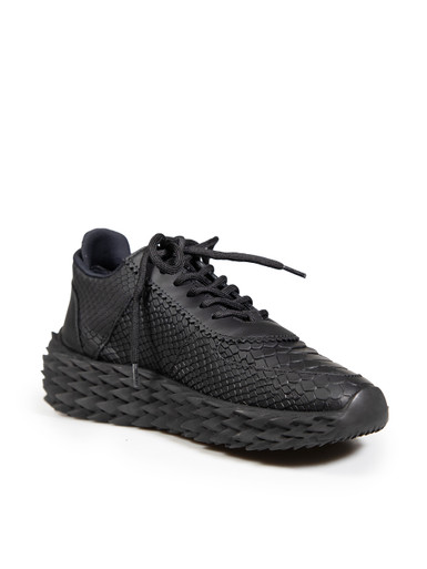 Used Giuseppe Zanotti Black Python Embossed Trainers | CSD