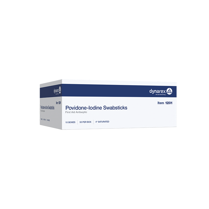 Dynarex Povidone Iodine Swabsticks, 1 Swabstick per Packet, Box/50 ...