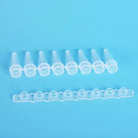 PCR 8-Strip Tubes with Caps Transparent, 0.2ml, Sterilized, Clear, 125 ...