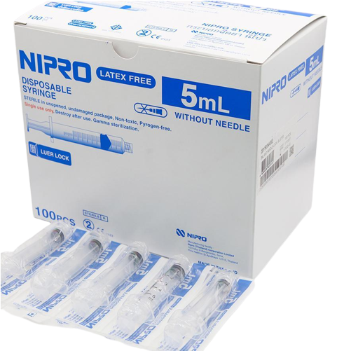 Nipro® Syringe, 5ml, 100 each/box, 10 boxes/case
