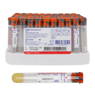 Vacutainer Citrate Plastic Tube, 13 x 75 mm, 2.7mL, Light Blue, 100 ...