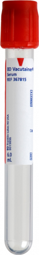 BD Vacutainer Serum Tubes, with Hemogard Closure, 6ml, Red, Paper Label ...