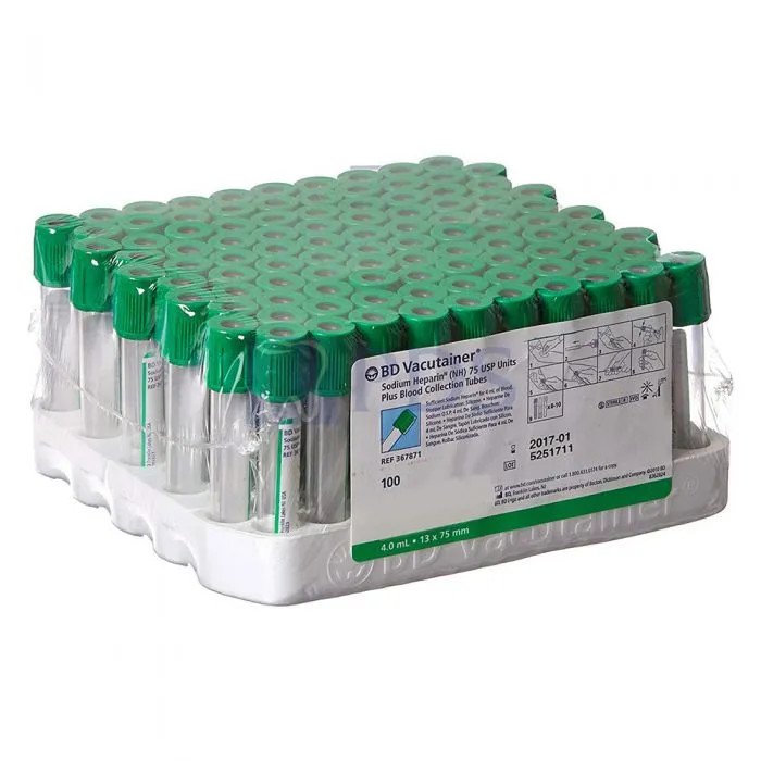 BD Vacutainer Tubes, Plastic Tube, Plus PST 4.5mL Light Green, Hemogard ...