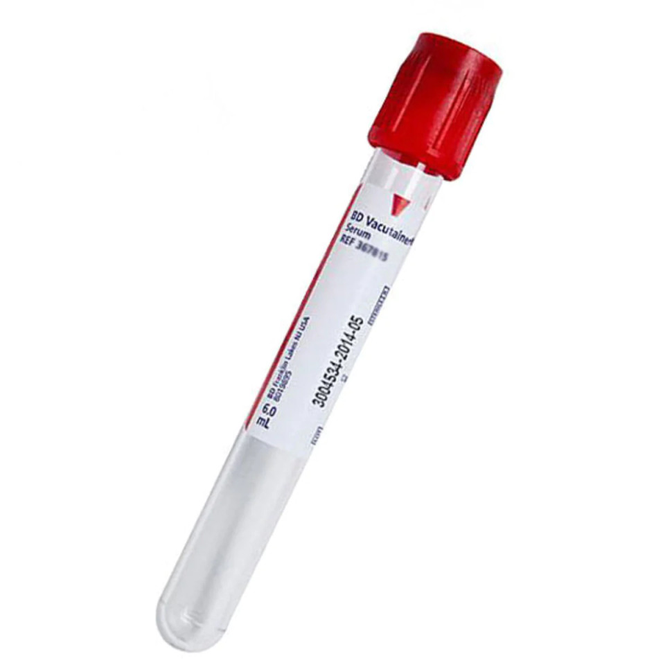 BD Vacutainer Serum Tubes, with Hemogard Closure, 6ml, Red, Paper Label ...