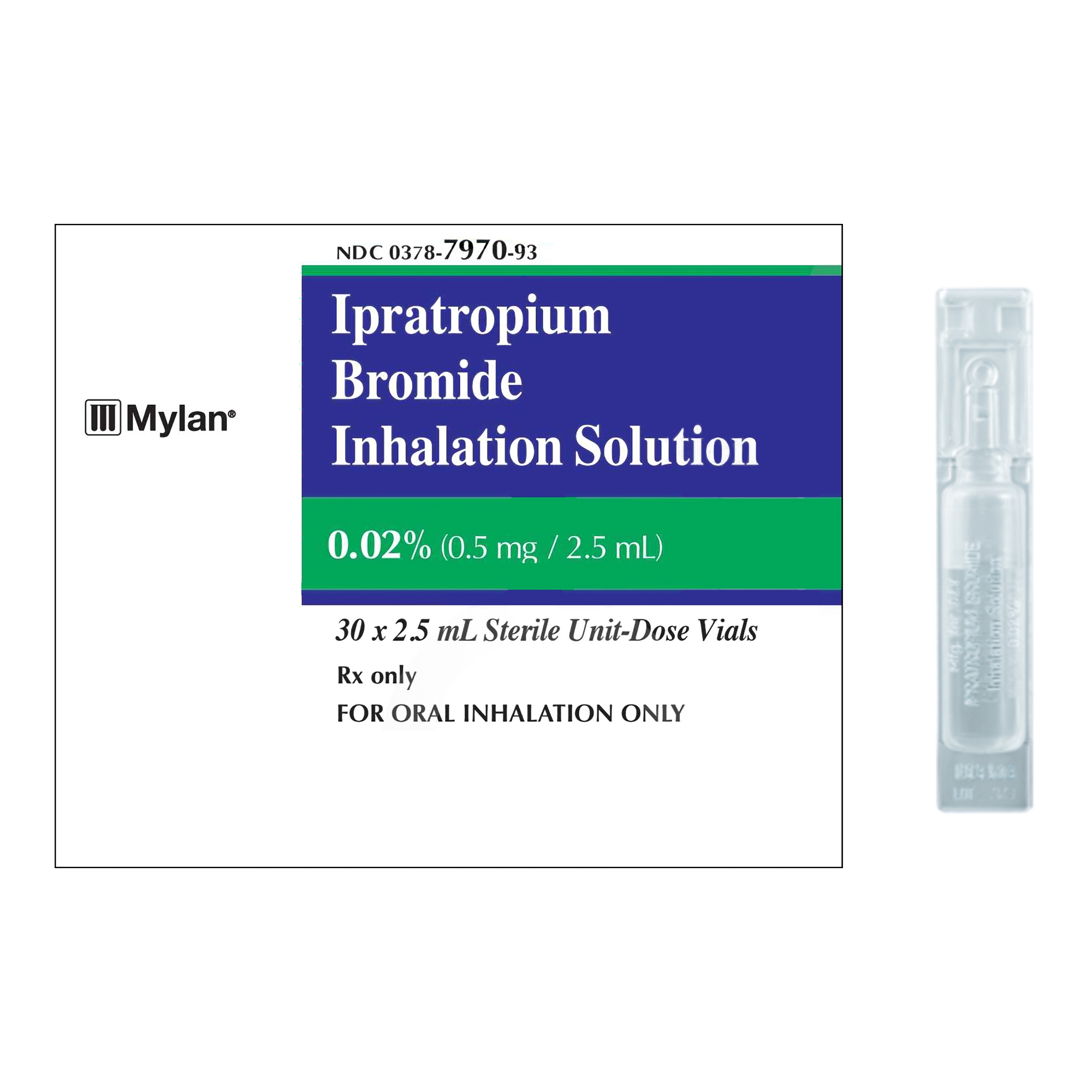 Ipratropium Bromide Solution, 0.02%, 0.5mg/2.5mL unit dose, box/30