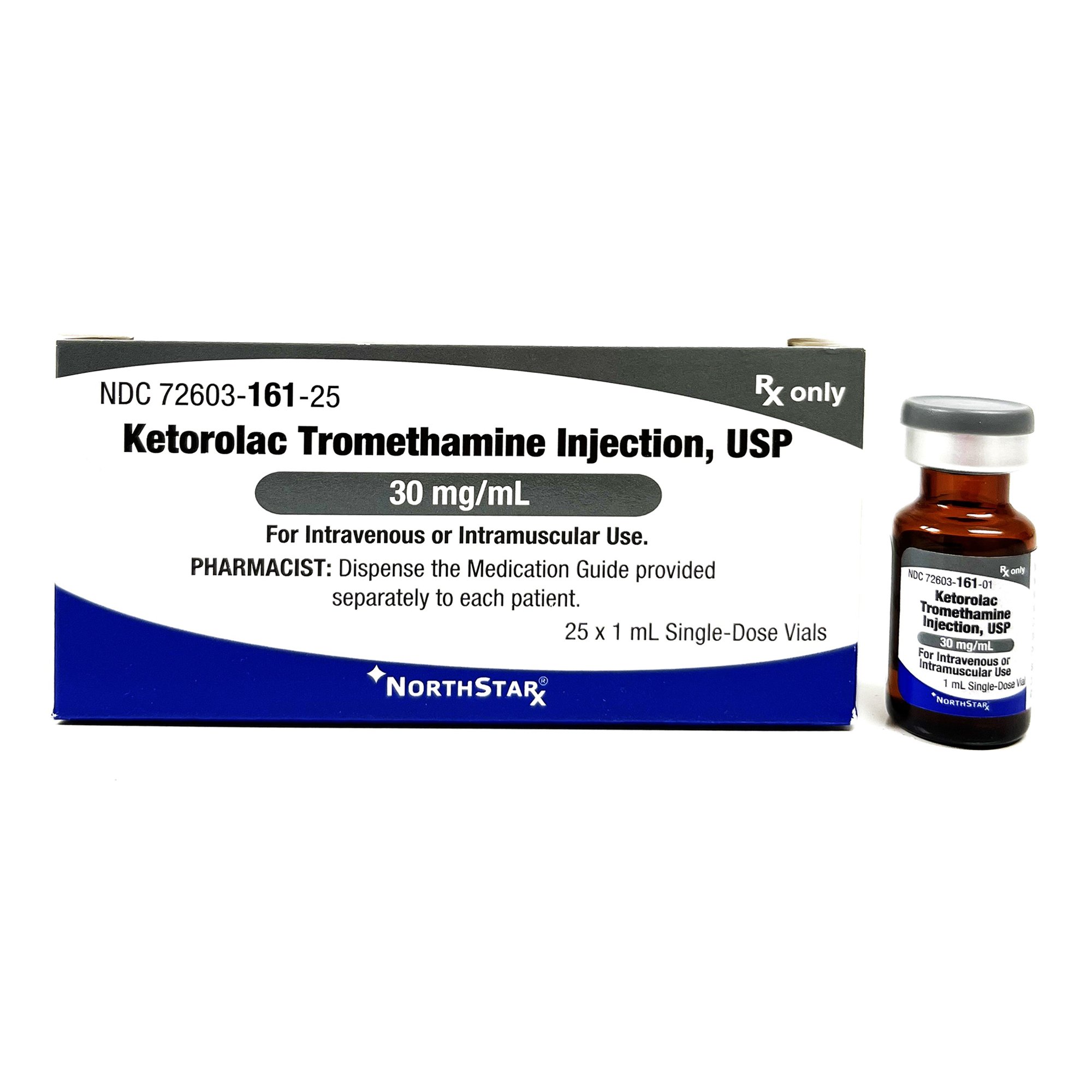 Ketorolac Tromethamine Injection, 30mg/mL, 1mL, box/ 25 vials