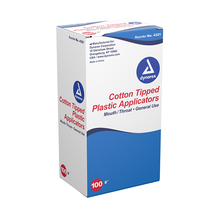 Cotton Tipped Plastic Applicator Large Tip, Box/100, Case/10 boxes