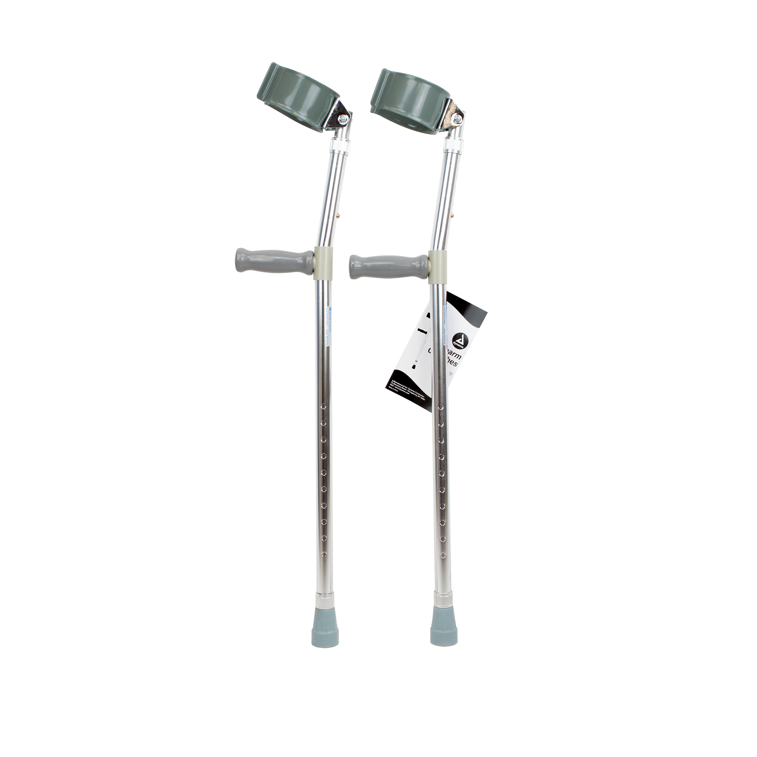 Dynarex Forearm Crutches, Lightweight, Anodized Aluminum Frame, Pair