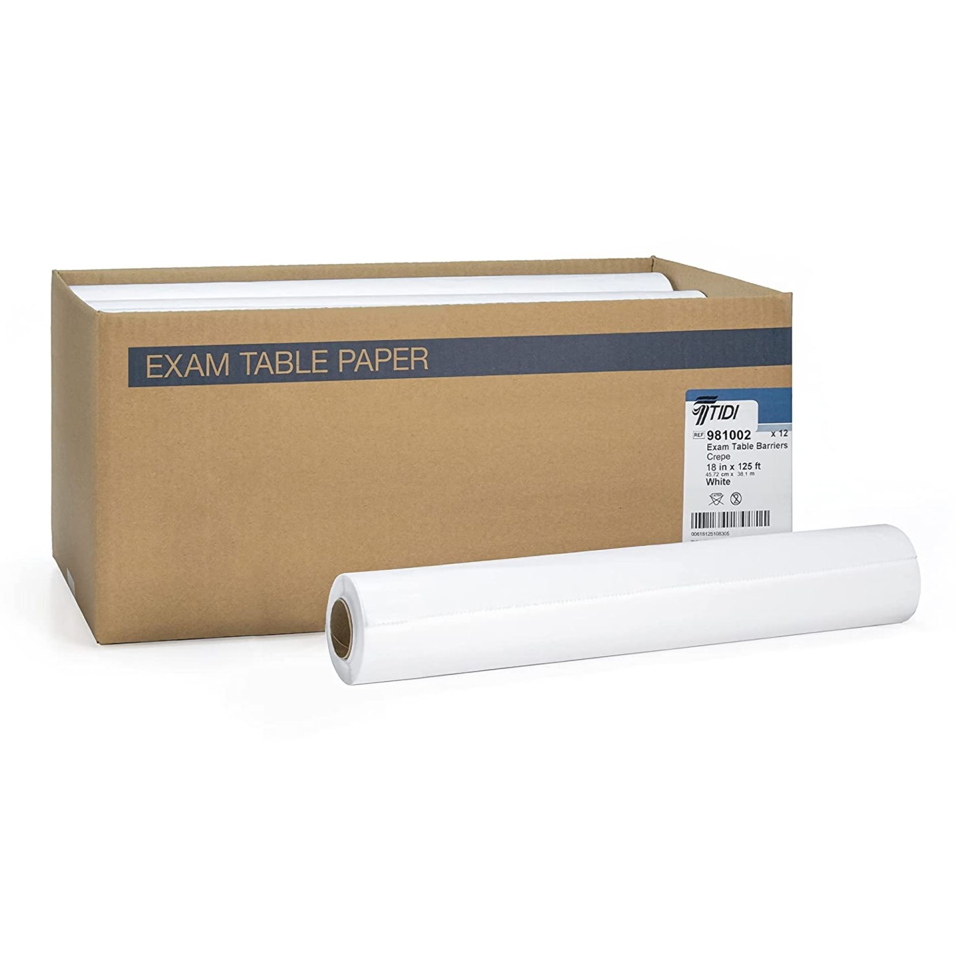 Barrier Table Paper, Smooth Finish, White, Crepe, 21" x 125 ft, Case ...