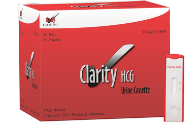 CLARITY Pregnancy HCG Urine Test Cassette “CLIA Waived”, Box/50