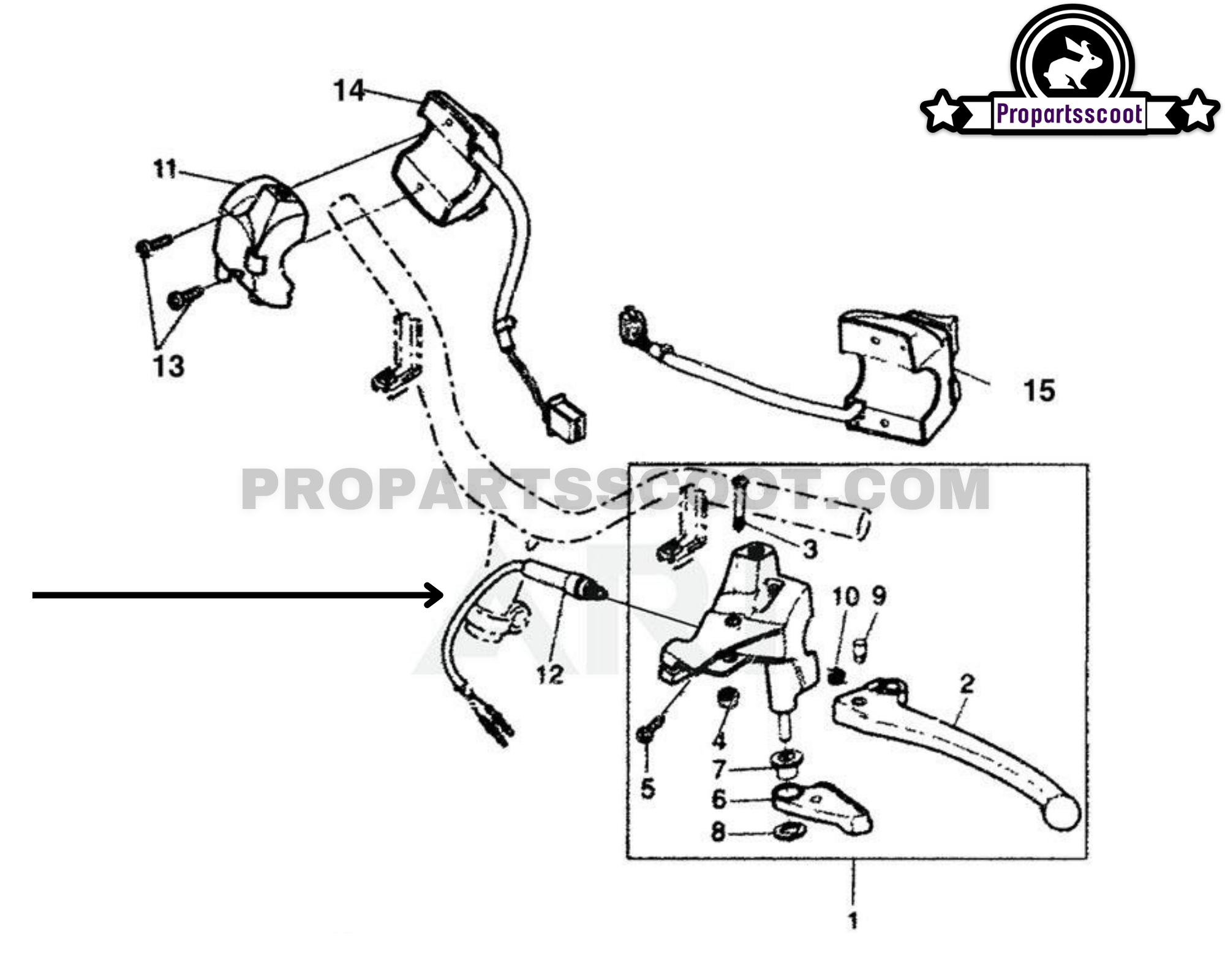 Front Brake Light Switch for Yamaha Bws'r/Zuma 1988-2001