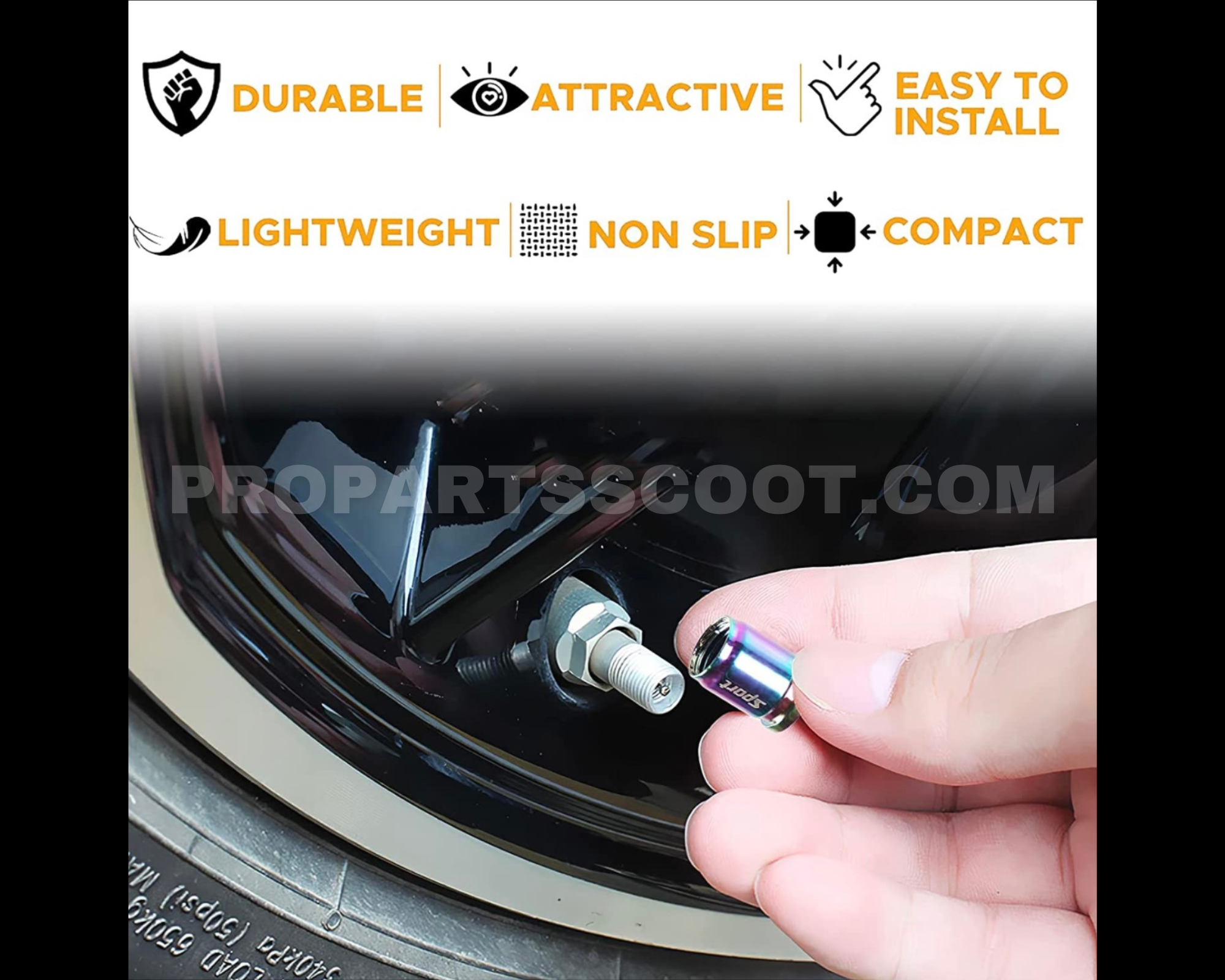 Universal Anti-theft metal alloy tire Valve Caps (x2)