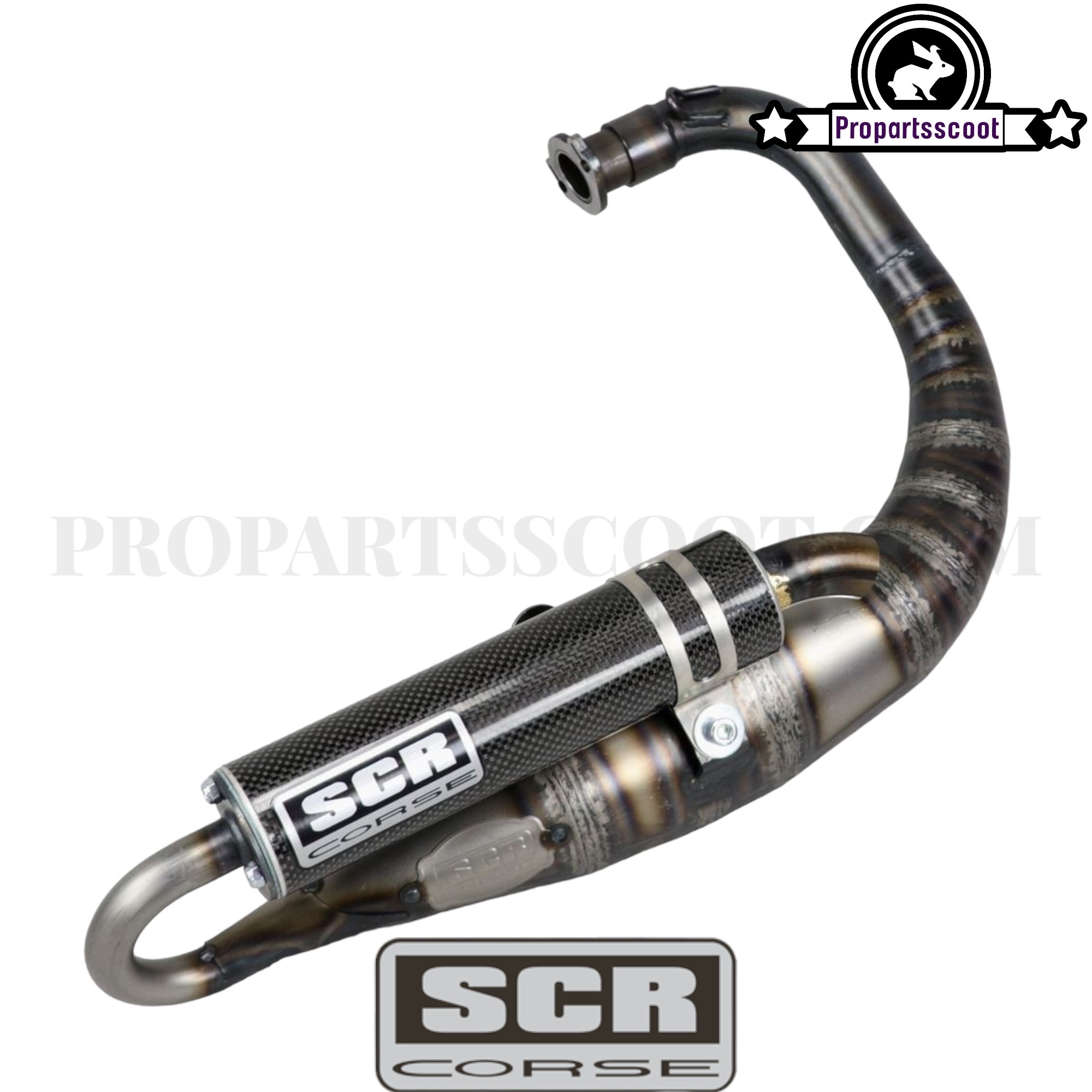 Exhaust SCR Corse HandMade 70cc (Aluminium Black & Carbon) for ...