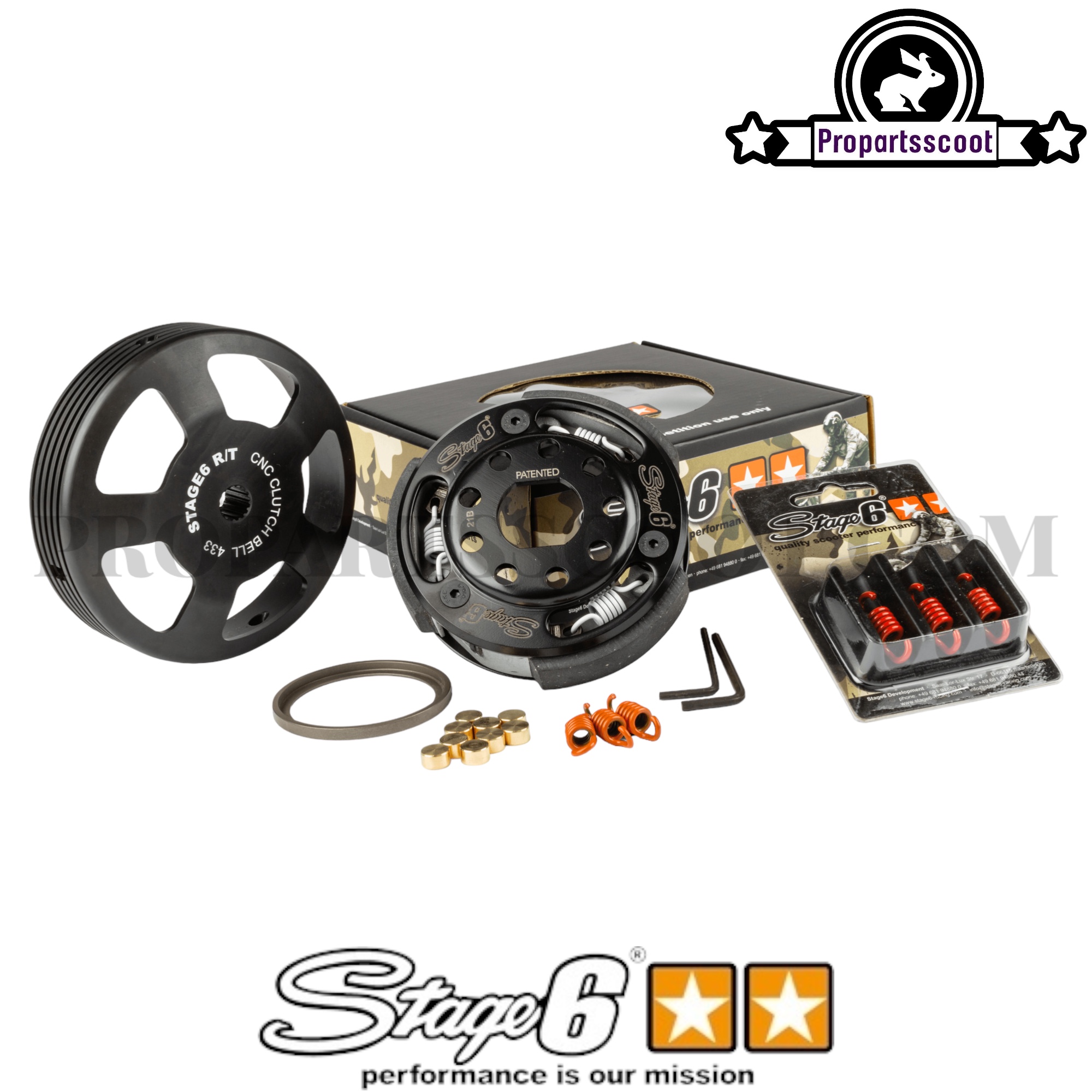 Clutch + Bell Kit Stage6 Torque Control MKII D.107mm for Minarelli, Piaggio, Honda