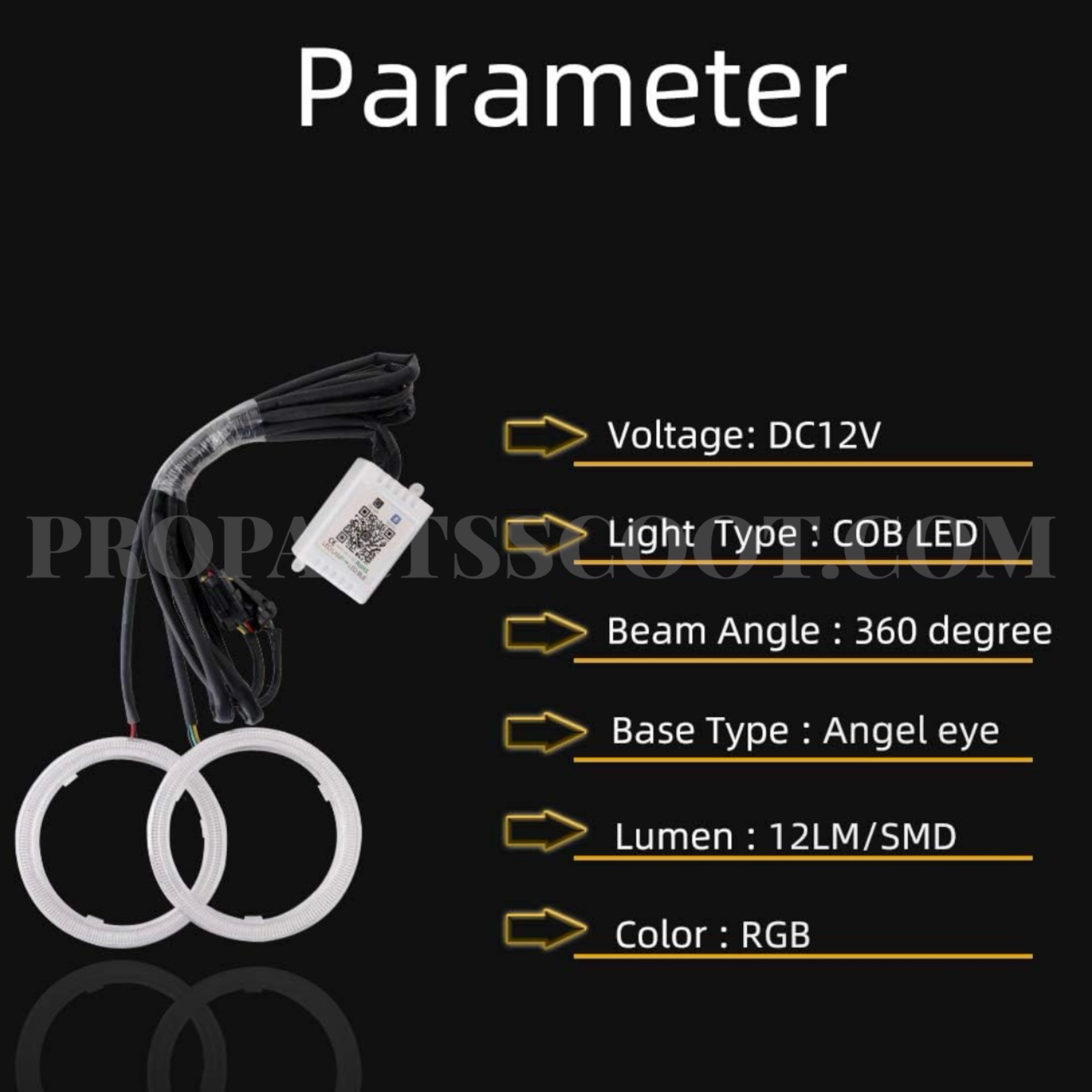 Set of LED Halo light rings (12V)