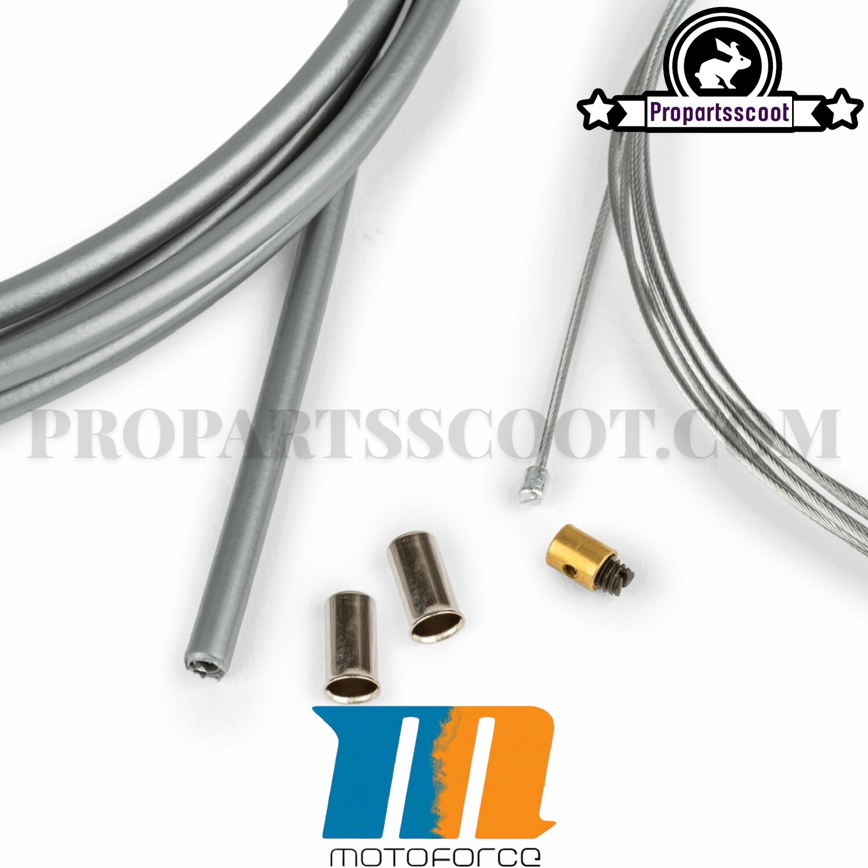 Throttle Cable Kit Universal MotoForce Racing Gray (1.2mm x 2 Meters)