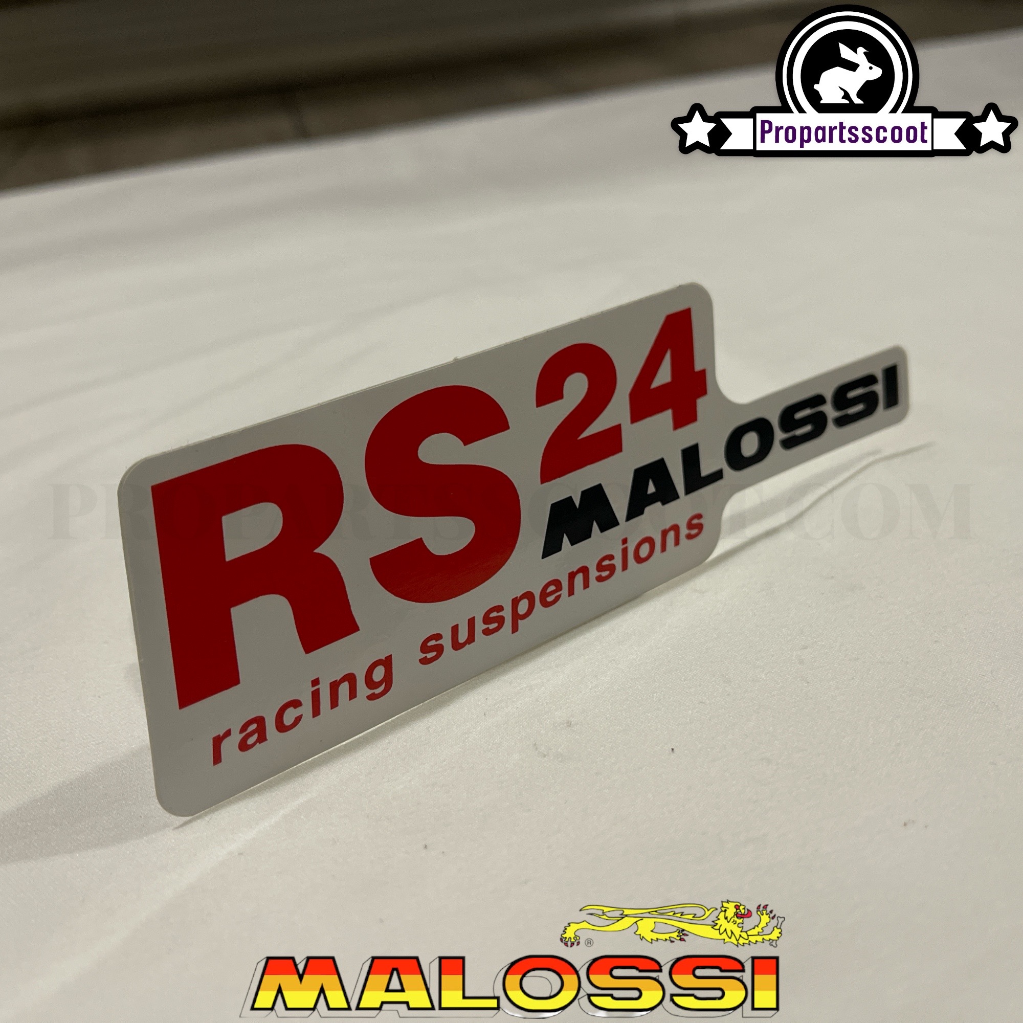 Malossi sticker RS24 racing suspensions (14x4,5cm)
