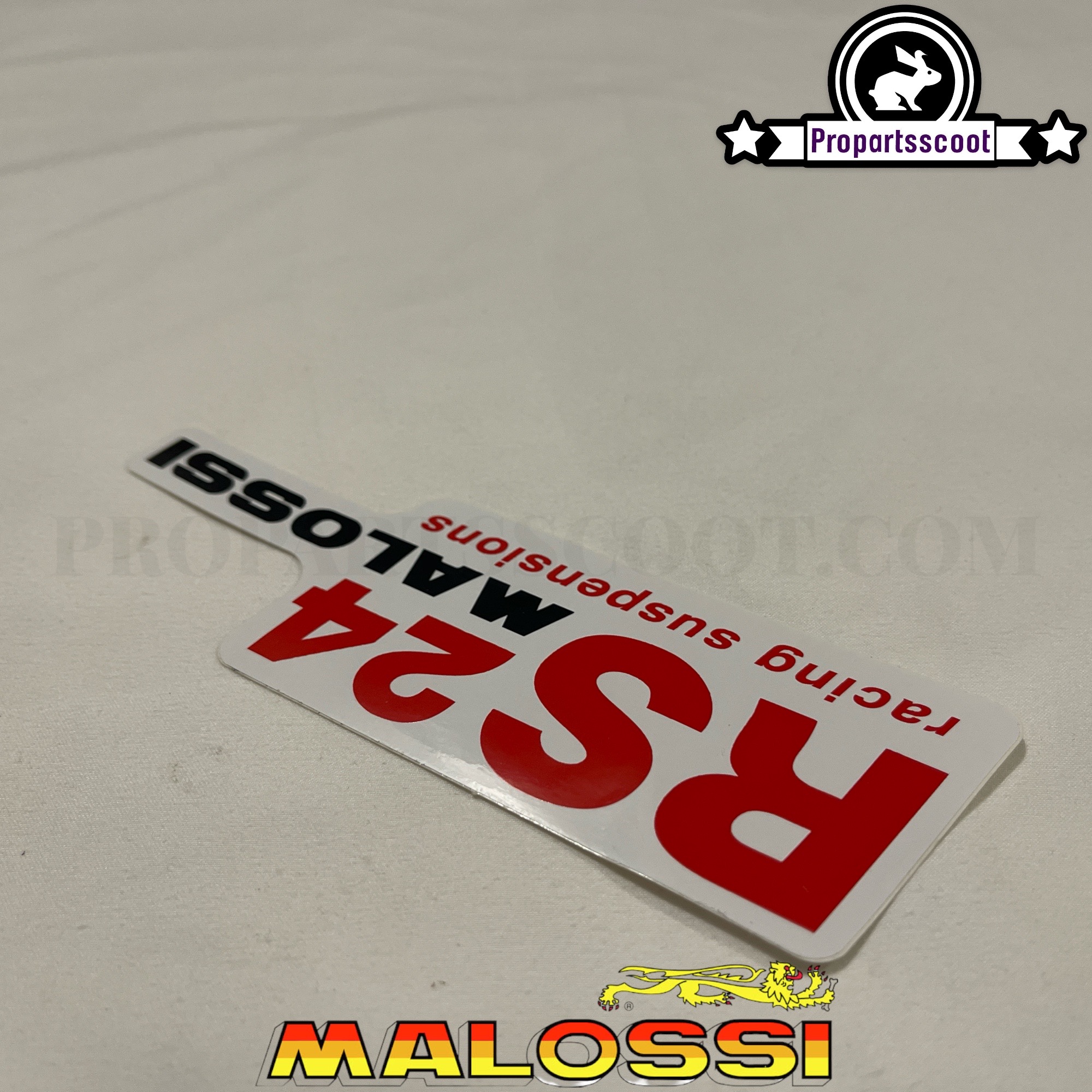 Malossi sticker RS24 racing suspensions (14x4,5cm)