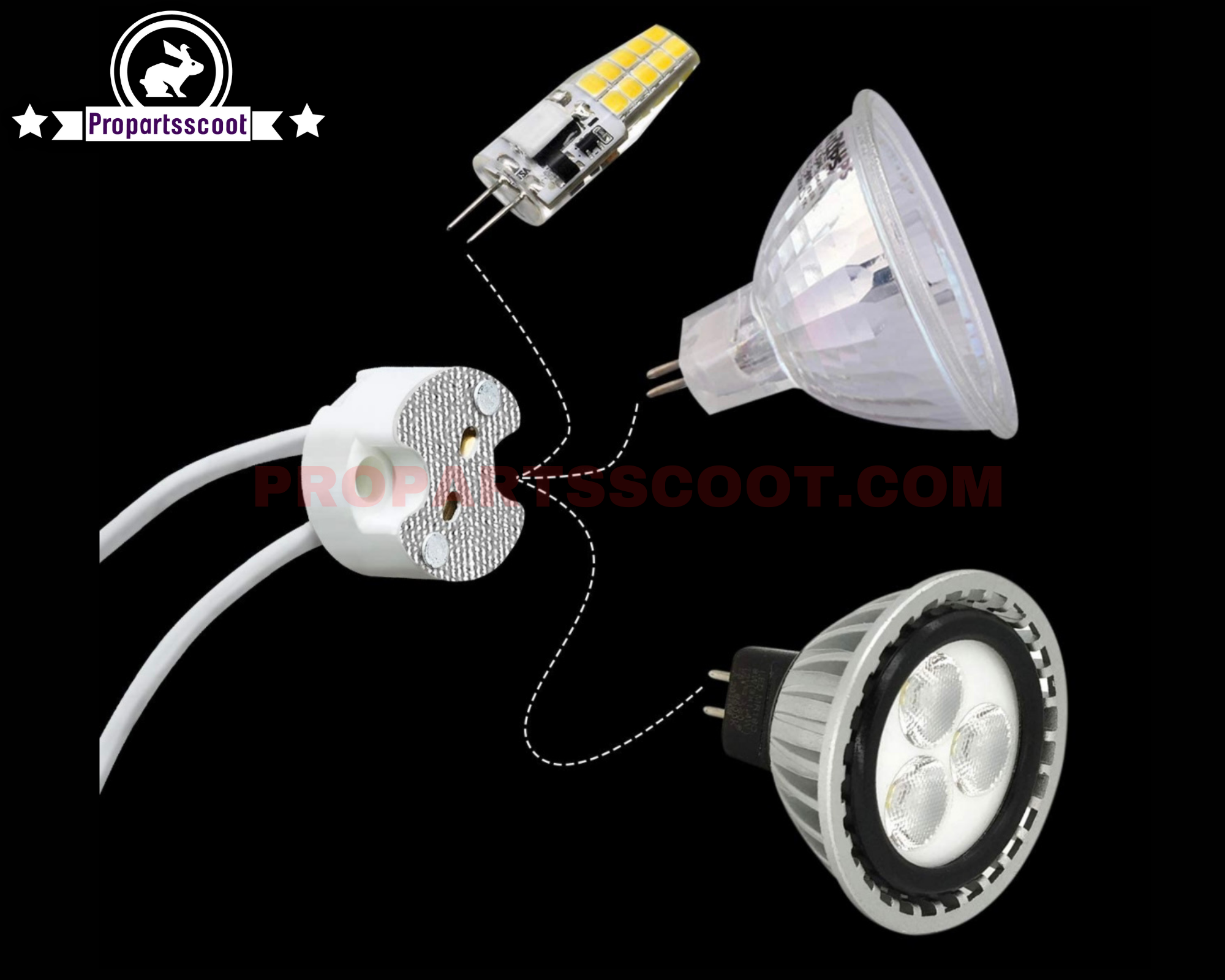 Halogen Bulbs sockets connection — (MR16)