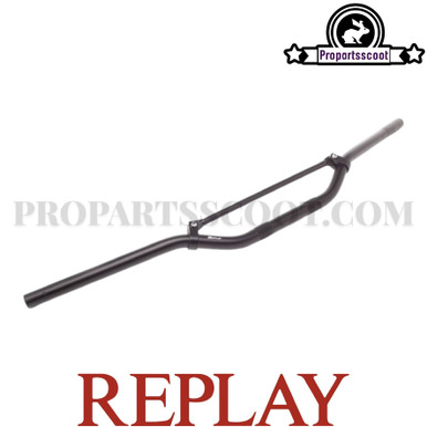 Cross Handlebar with Reinforcement Bar 22.2mm Matte Black Aluminum