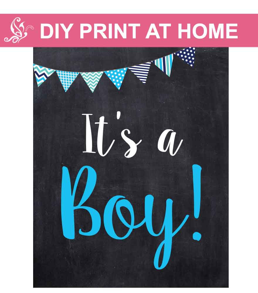 It's a boy gender reveal sign printable poster 8x10 or 16x20