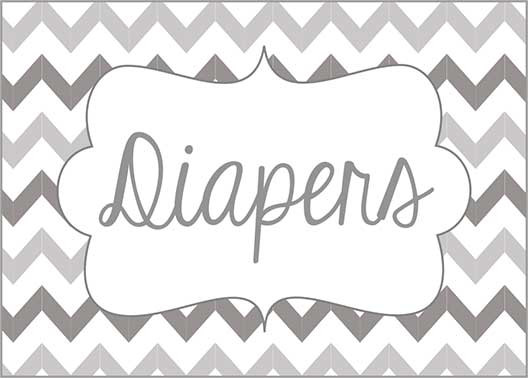 Gray chevron printable nursery drawer labels - Digitaldoodlebug