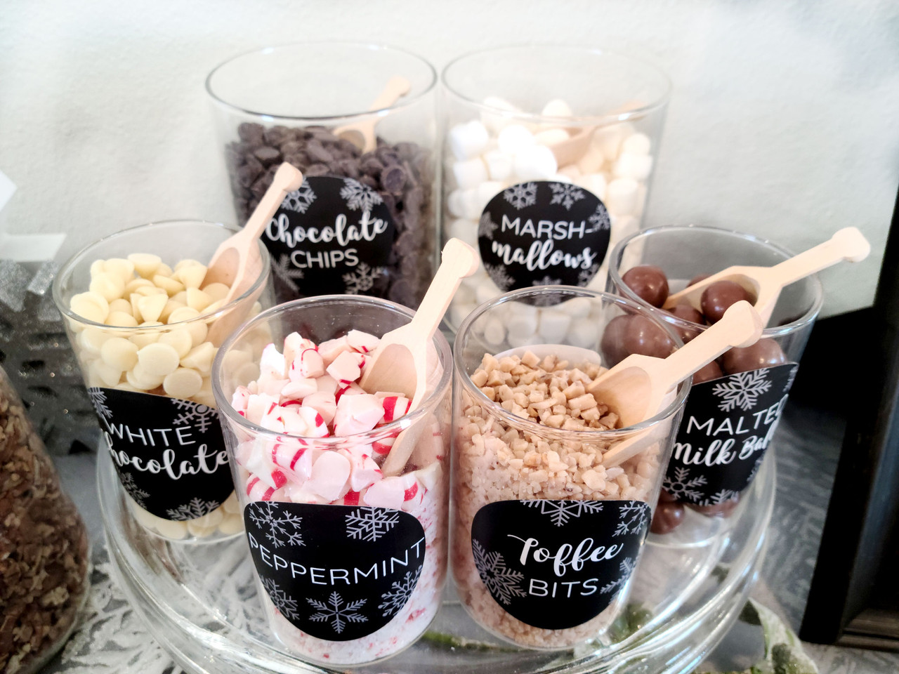 Hot cocoa bar kit 2.5" labels + 8x10 paper sign for Wedding party or ...