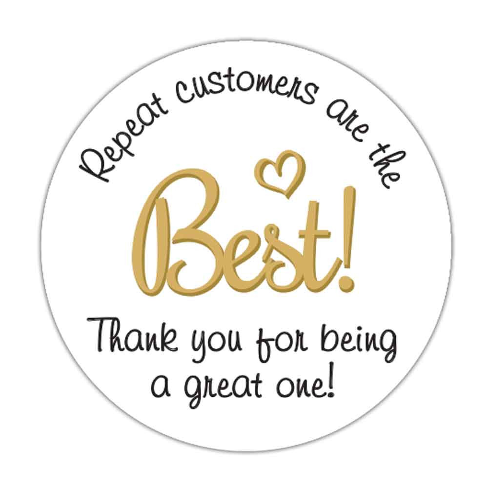 Thank You repeat customer stickers gold 30 labels - for small business