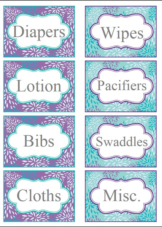 Printable clothing drawer labels for Nursery with editable sizes