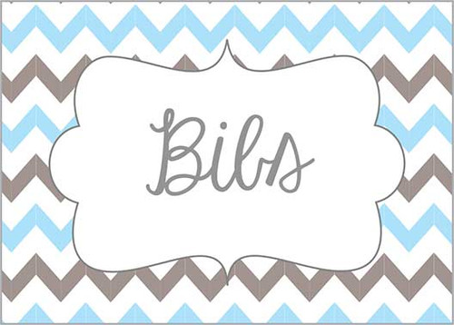 Light Blue & Gray chevron printable nursery drawer labels ...