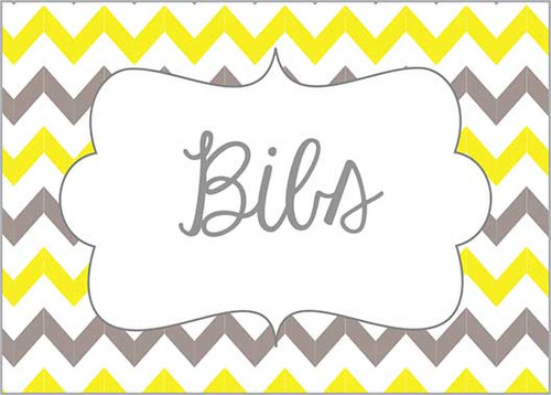 Yellow & Gray chevron printable nursery drawer labels - Digitaldoodlebug