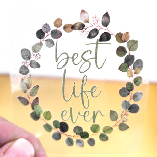 UV dft sticker permanent transfer green eucalyptus JW gift for sister ...