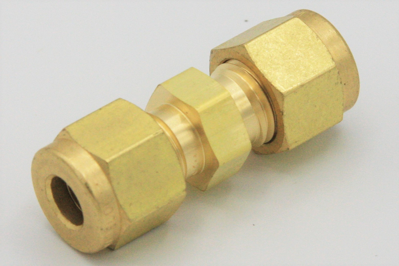 Union, 1/4" Tube - Brass