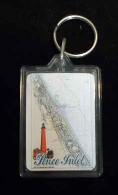 Coastal Chart Keychain - Ponce Inlet Lighthouse Locker
