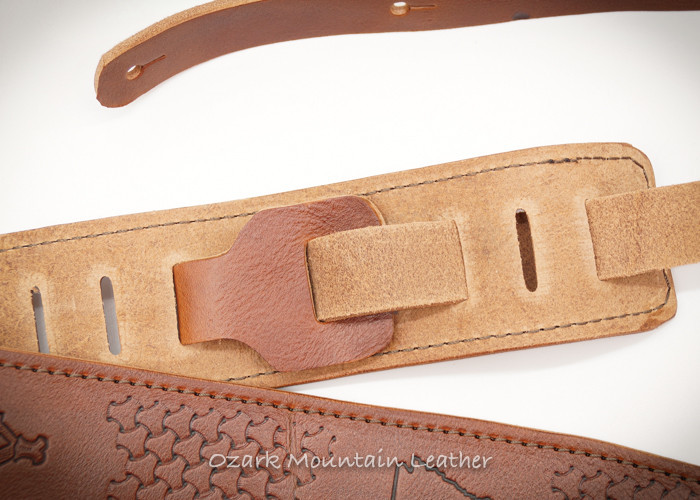 Custom leather guitar strap, hand tooled, handmade in USA - Ozark ...