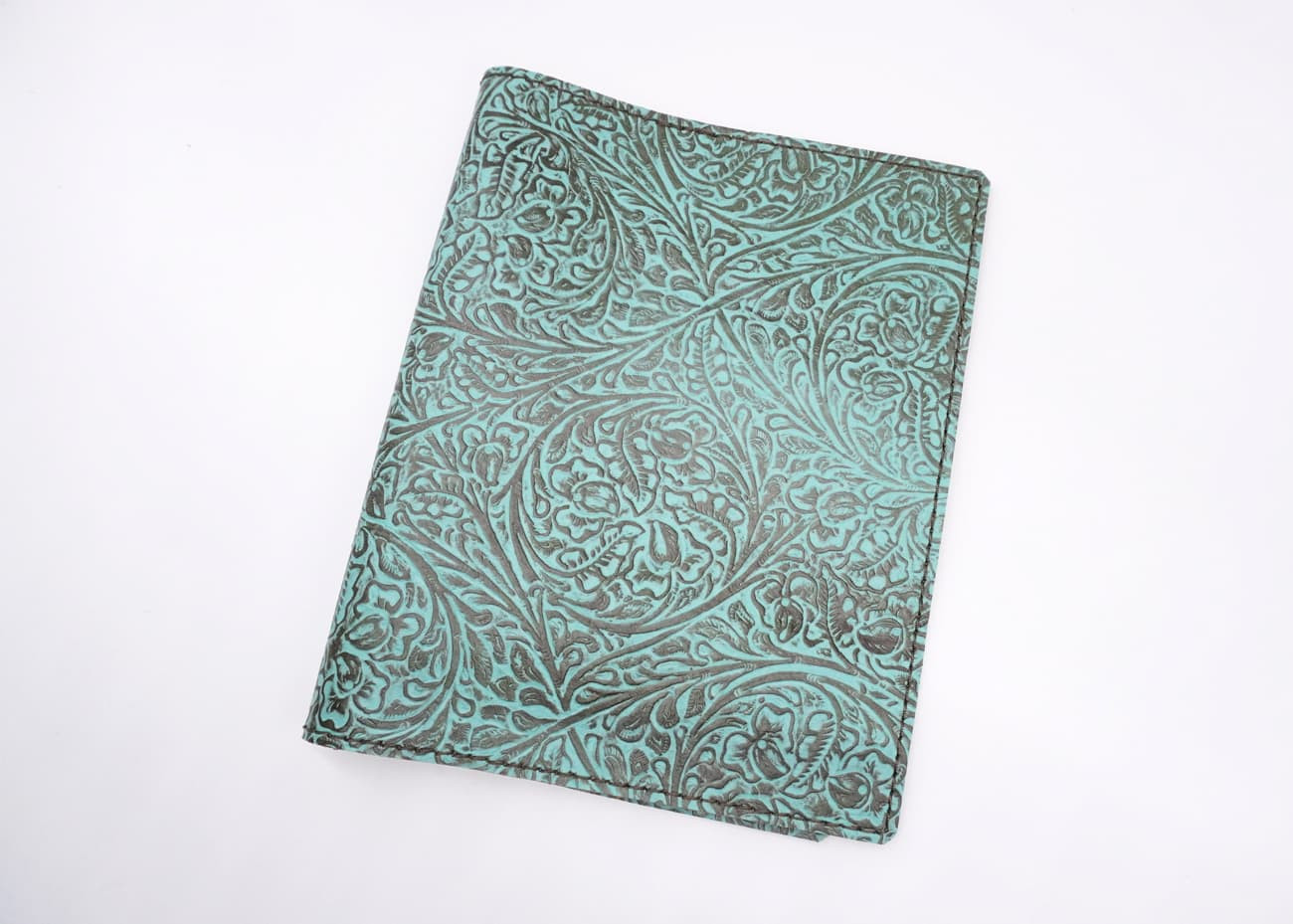 Custom Handmade Turquoise Embossed Leather Bible Cover, Book Cover, and ...
