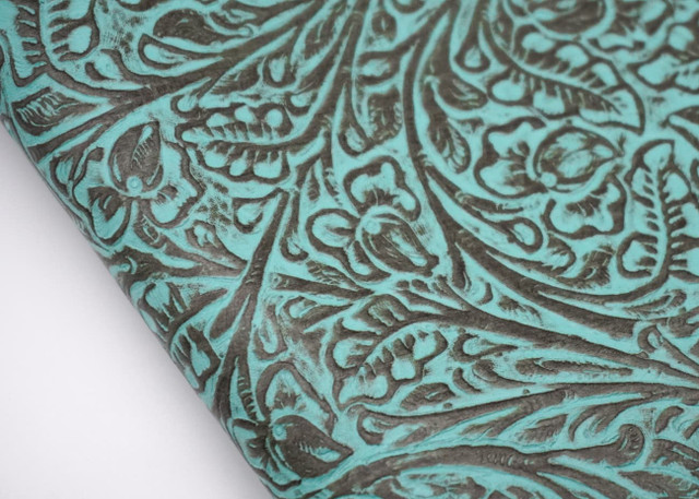 Custom Handmade Turquoise Embossed Leather Bible Cover, Book Cover, and ...