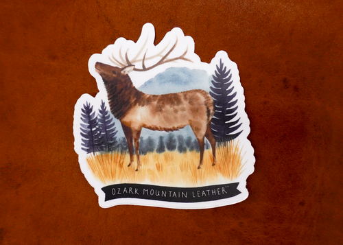 Elk Standing sticker or decal - Ozark Mountain Leather™