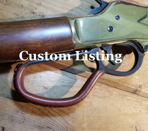 Custom leather lever wrap for large Henry loop.
