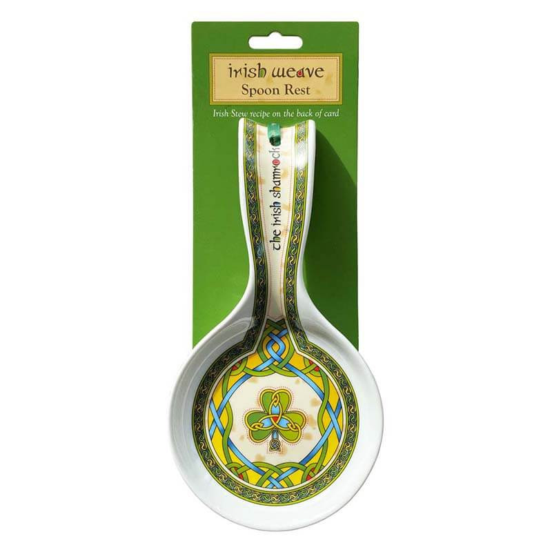 Irish Weave Ceramic Spoon Rest With Celtic And Shamrock Design ...