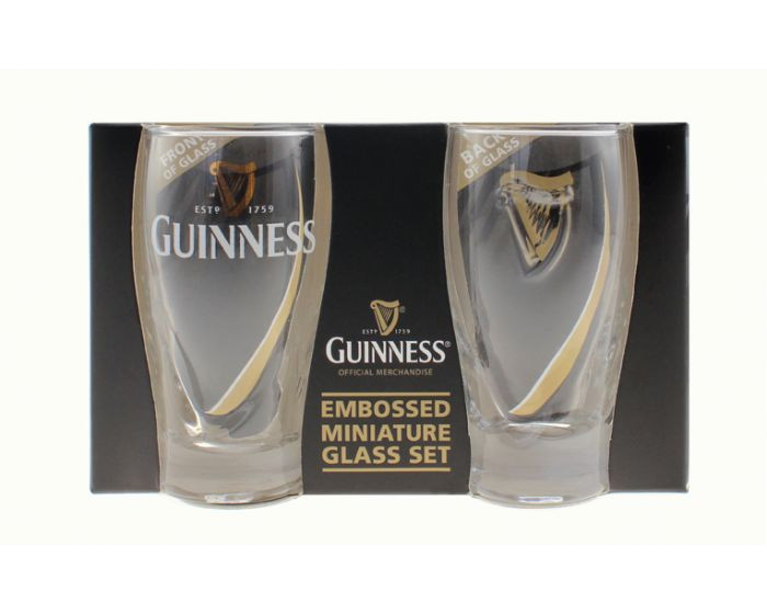 Guinness Mini Embossed Glass Set | ExclusivelyIrish.com