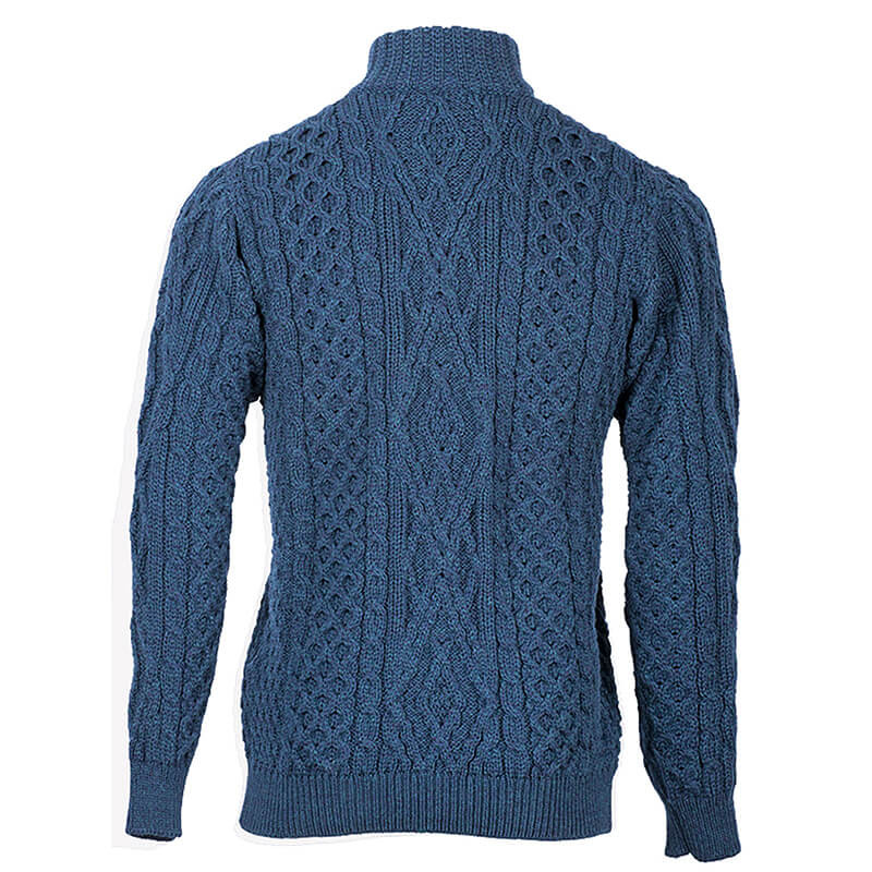 Irish Diamond Pattern Wool Troyer Sweater | ExclusivelyIrish.com