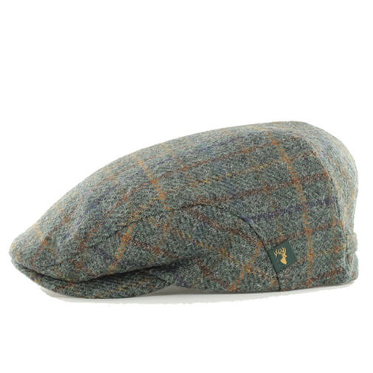 Men's Traditional Flat Cap in Blue Plaid Tweed | Made in Scotland