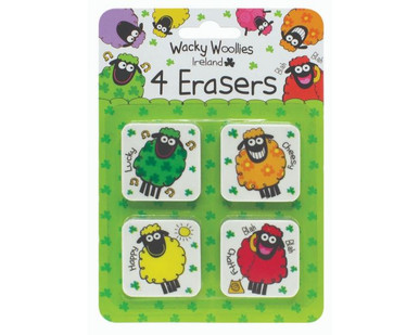 Wacky Woolies 4 Pack Erasers | Exclusively Irish